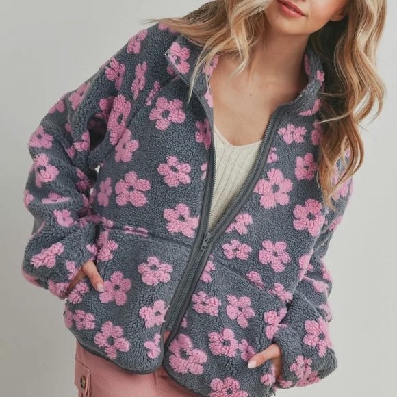 Buttermelon | Jackets & Coats | Daisy Flower Sherpa | Poshmark